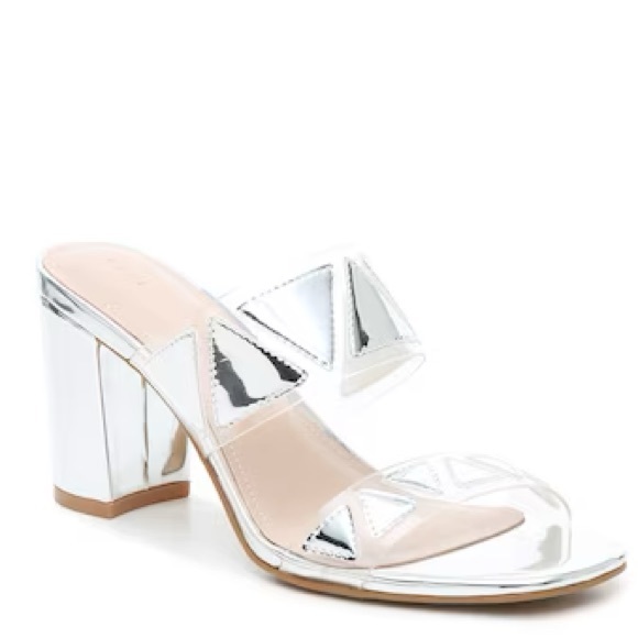 Kelly & Katie | Shoes | Kelly Katie Silver And Clear Slide | Poshmark